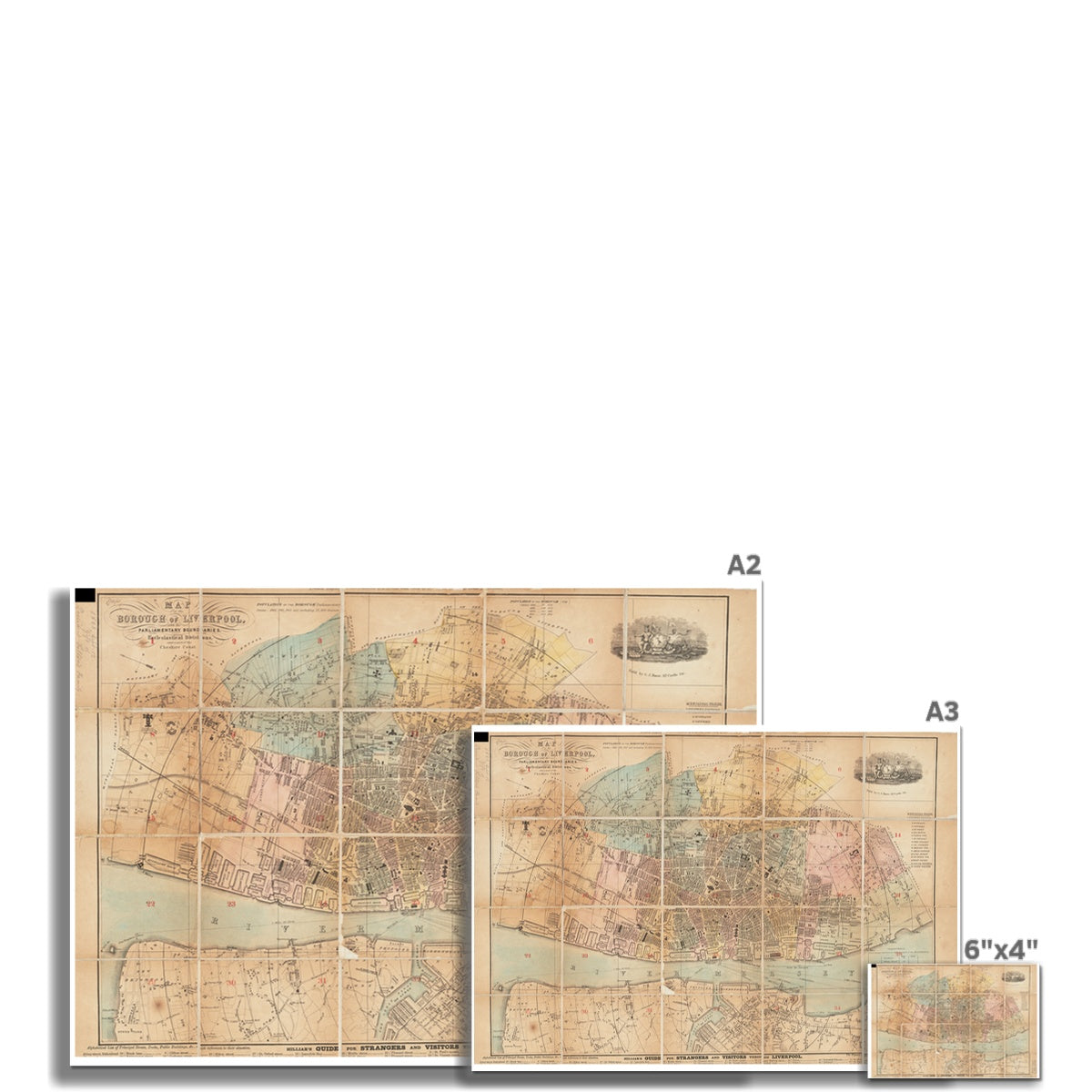 Hilliar's Guide to Liverpool, 1858 - old map of Liverpool print ...