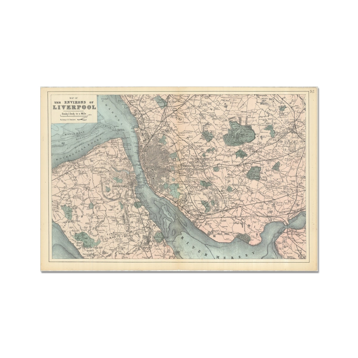 Bacon's Map of Liverpool, 1885 - old map of Liverpool print – Historic ...