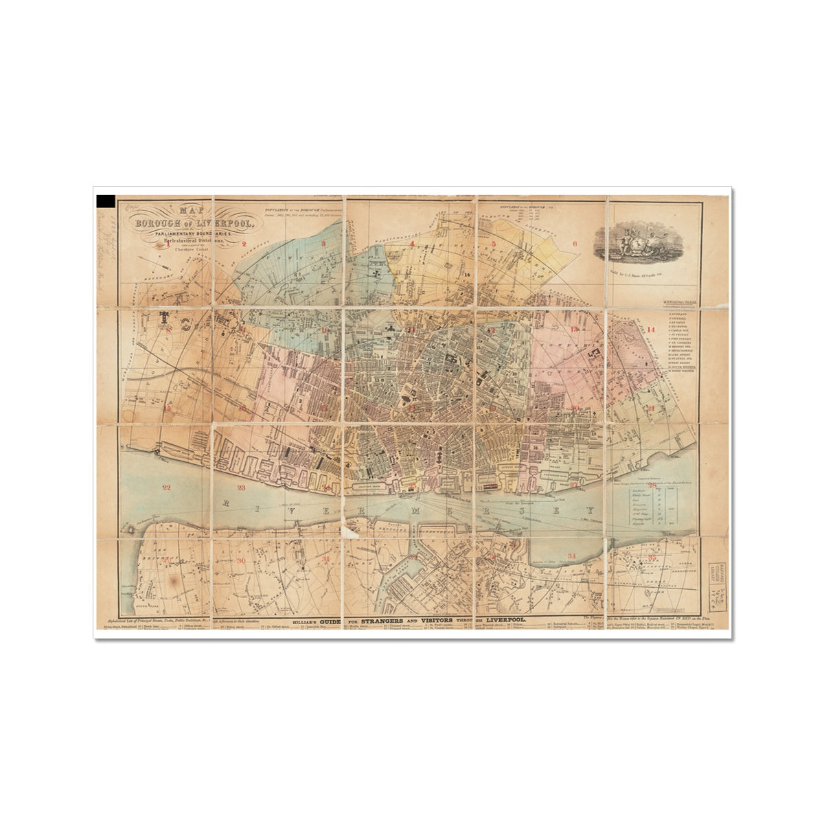 Hilliar's Guide to Liverpool, 1858 - old map of Liverpool print ...
