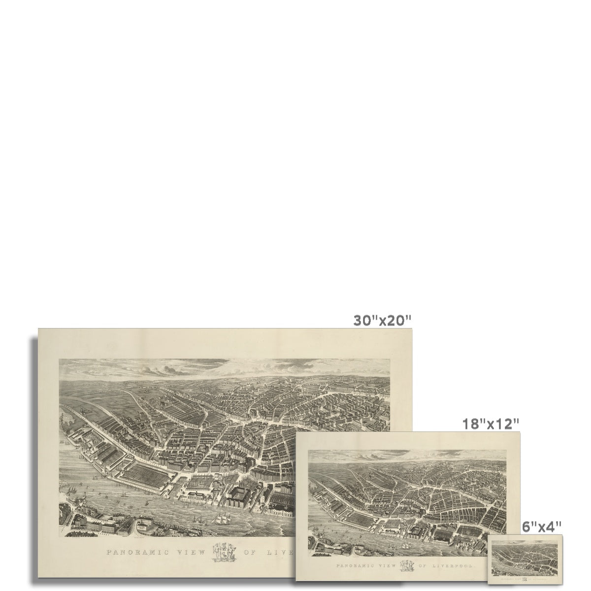 Ackermann’s Panoramic View of Liverpool, 1847 - old map of Liverpool p ...