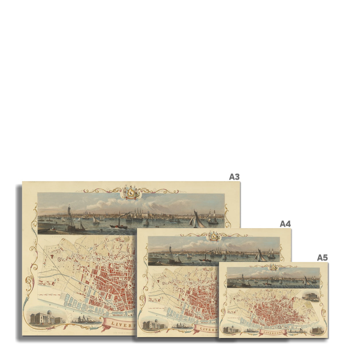 Tallis, Liverpool, 1851 - old map of Liverpool print – Historic Liverpool